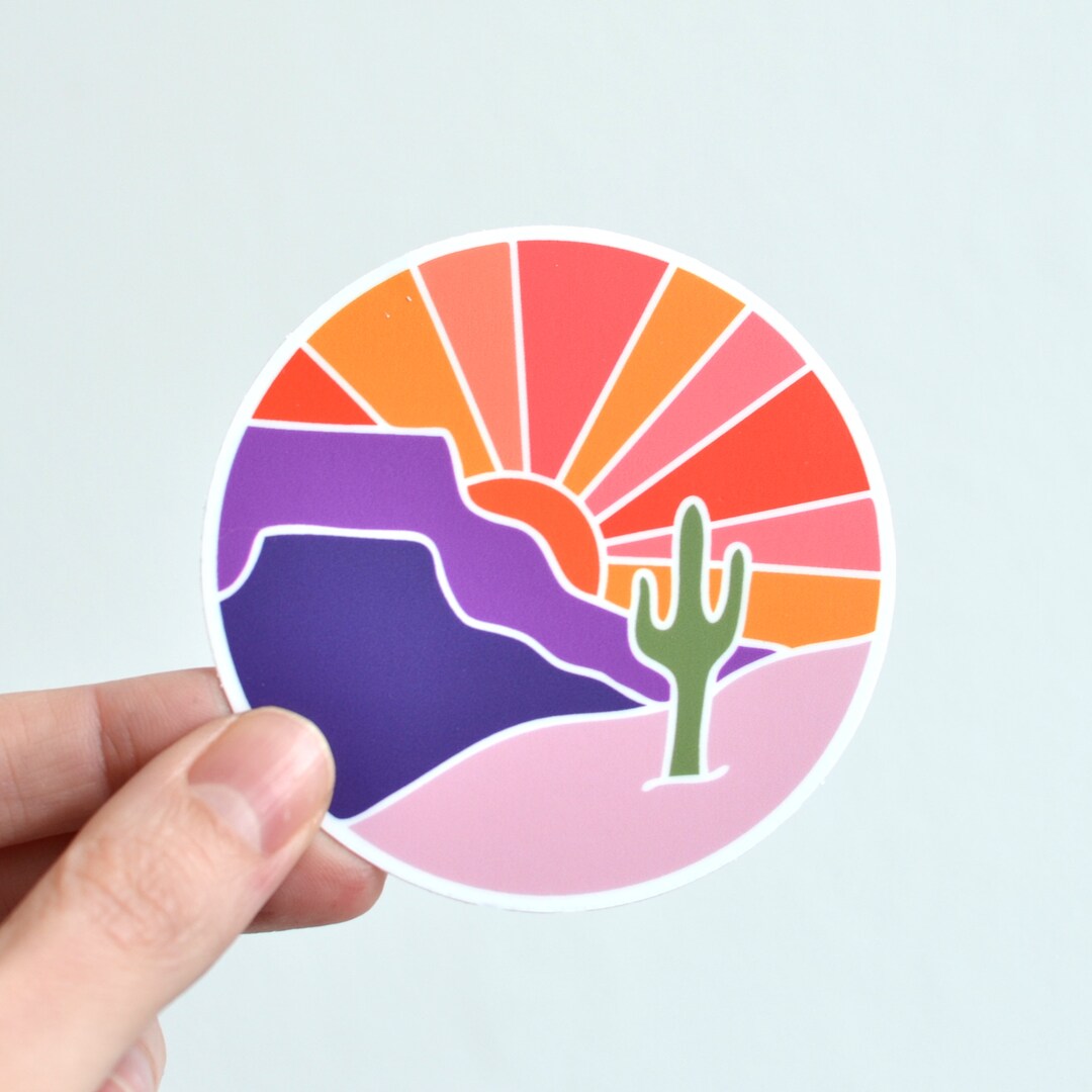 Desert Mesa Sunset Vinyl Sticker - Laptop Decal - Water Bottle Sticker ...
