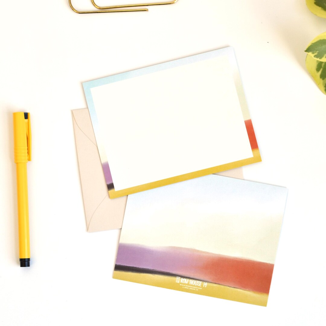 Abstract Notecard Set of 8 - Blank Flat Notes With Envelopes FN-003 - Etsy