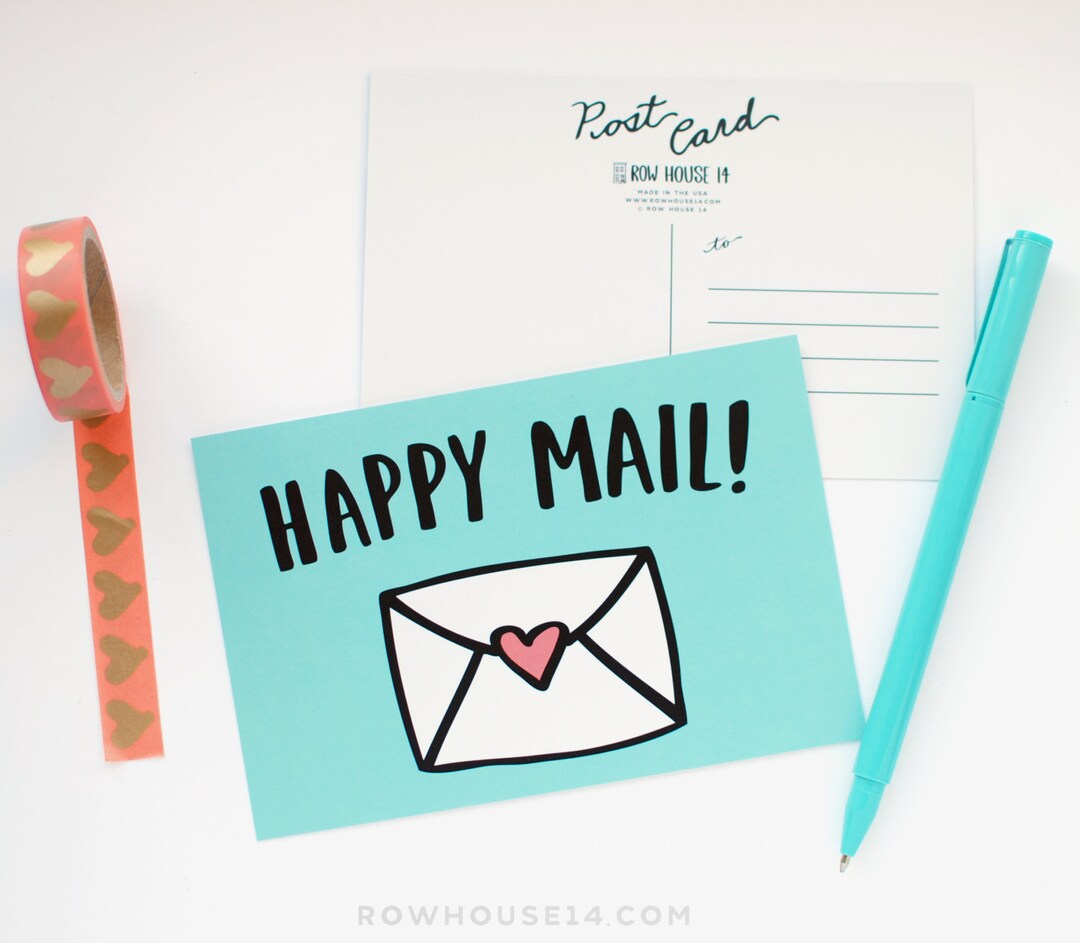 Postcard - Happy Mail Post Card Set - PC-02 - Etsy
