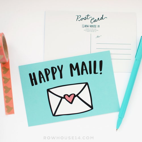 Postcard Happy Mail Post Card Set PC-02 - Etsy