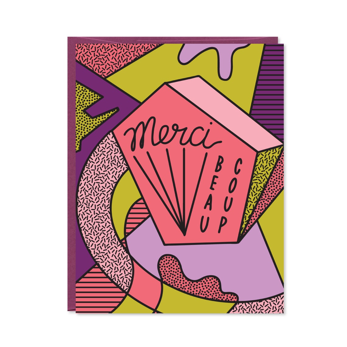 Thank You Card Merci Beaucoup Thank You Note C-157 - Etsy