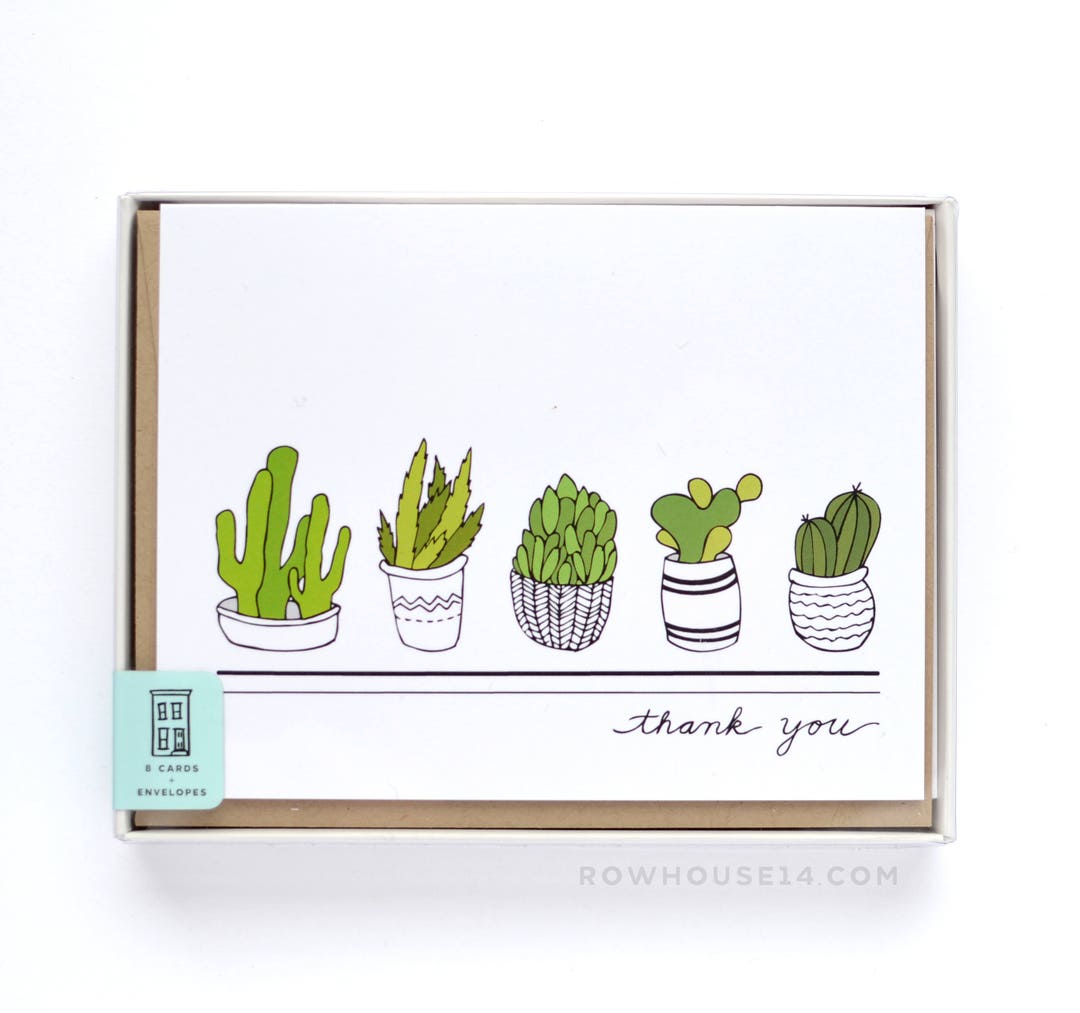 Succulents Thank You Cards - Thank You Notes - Set of Cards - Cactus ...
