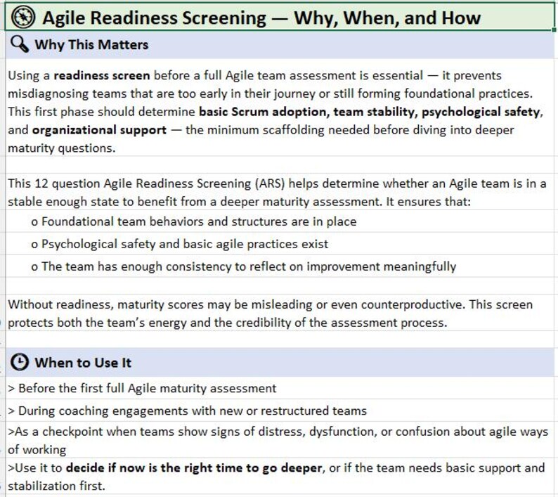 Agile Readiness Screening Tool – Team Health Check for Scrum Masters ...