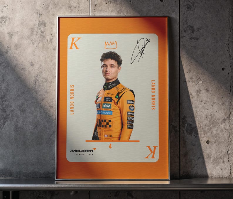 Lando Norris Poster, Formula 1 Mclaren Poster, F1 Gift, Formula 1 ...