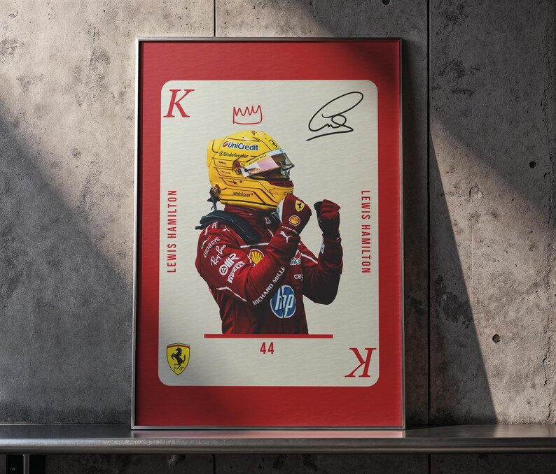 Lewis Hamilton Poster, Formula 1 Ferrari Poster, F1 Gift, Formula 1 ...