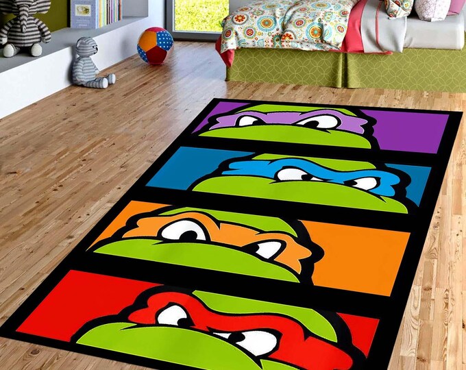 Michelangelo Ninja Turtles Rug: Tufted Anime Desk Mat - Etsy