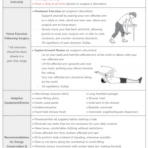 OT Quick Reference - Orthopedic Post-op (hip, Shoulder, Sternal, Spine ...