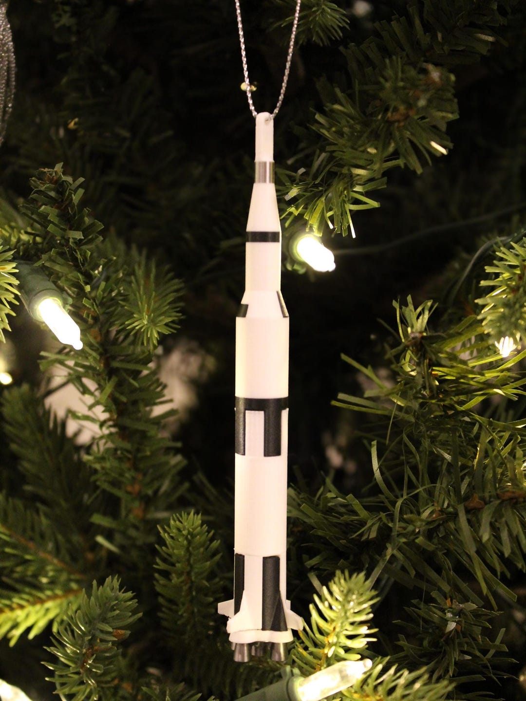 Saturn V Rocket Christmas Ornament | 3D Printed Holiday Decor, Space ...