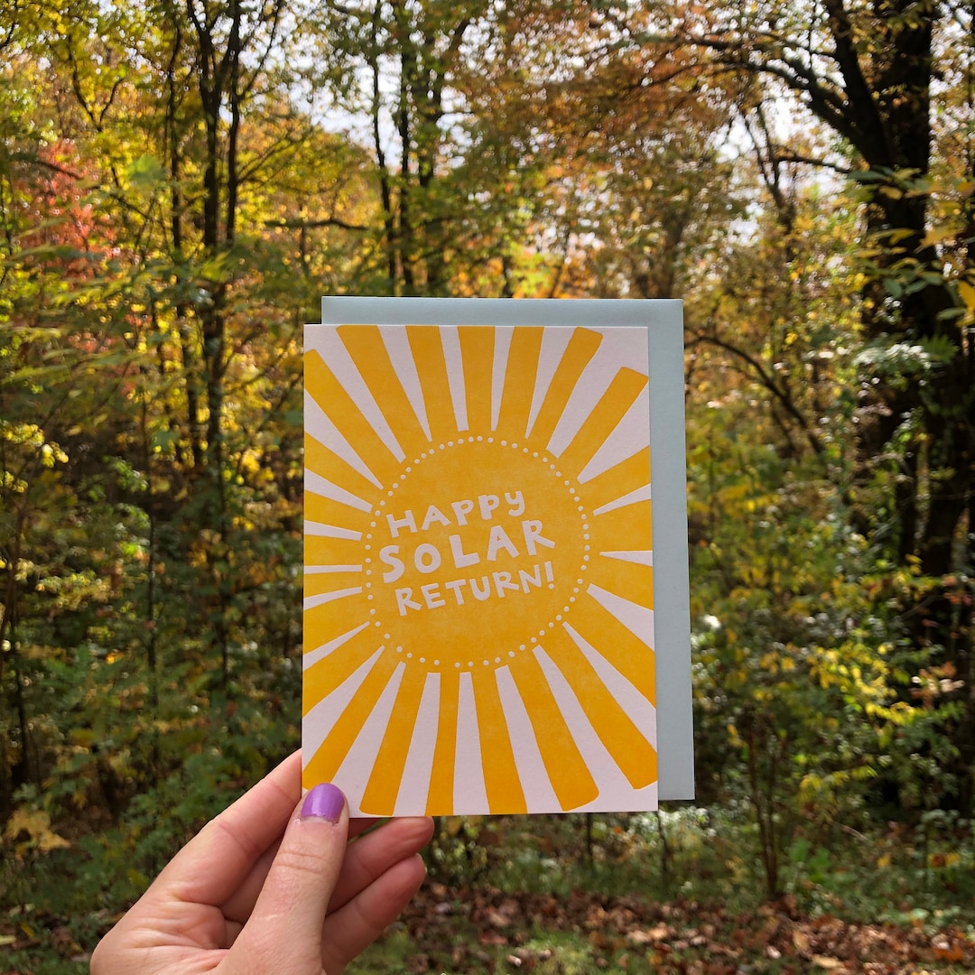 HAPPY SOLAR RETURN Birthday Card / Letterpress Greeting Card / - Etsy