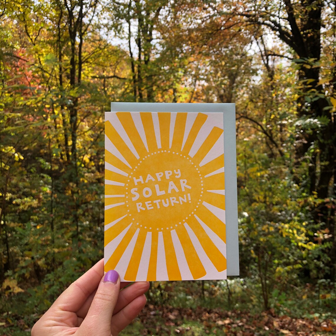 HAPPY SOLAR RETURN Birthday Card / Letterpress Greeting Card / - Etsy ...