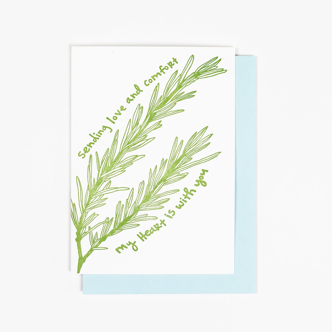 ROSEMARY SYMPATHY CARD With the Phrase: "sending Love and Comfort. My ...