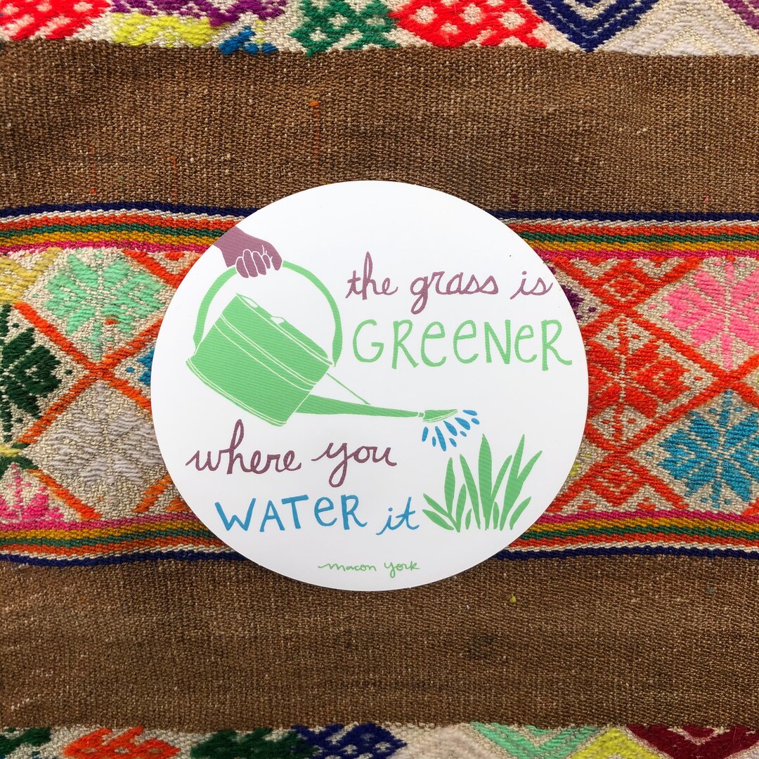 GRASS IS GREENER Vinyl Sticker Bumper Sticker the Grass is - Etsy