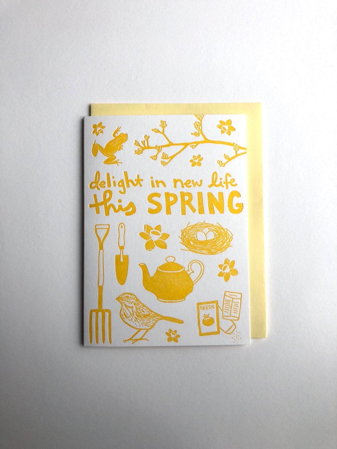 DELIGHT in NEW LIFE This Spring Letterpress Greeting Card - Etsy