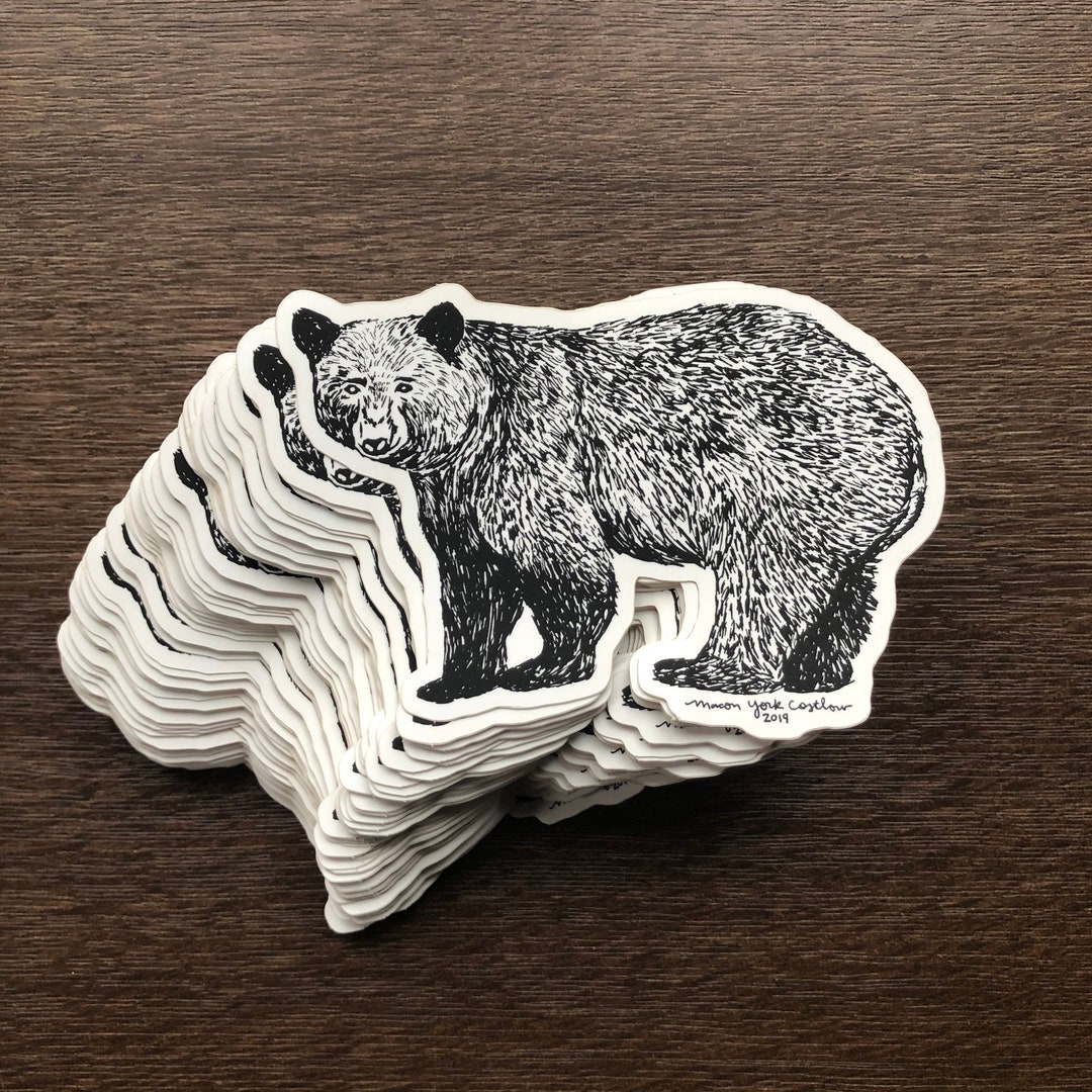 BLACK BEAR Vinyl Sticker / Bear Bumper Sticker / Nature Lover - Etsy