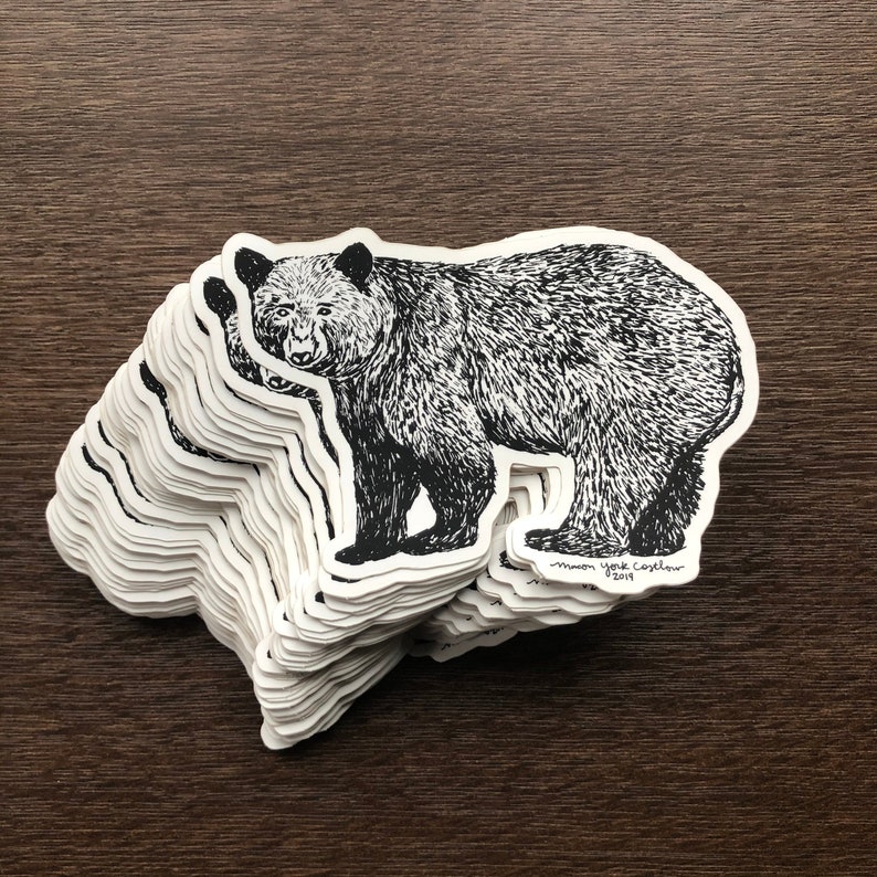 BLACK BEAR Vinyl Sticker / Bear Bumper Sticker / Nature Lover | Etsy