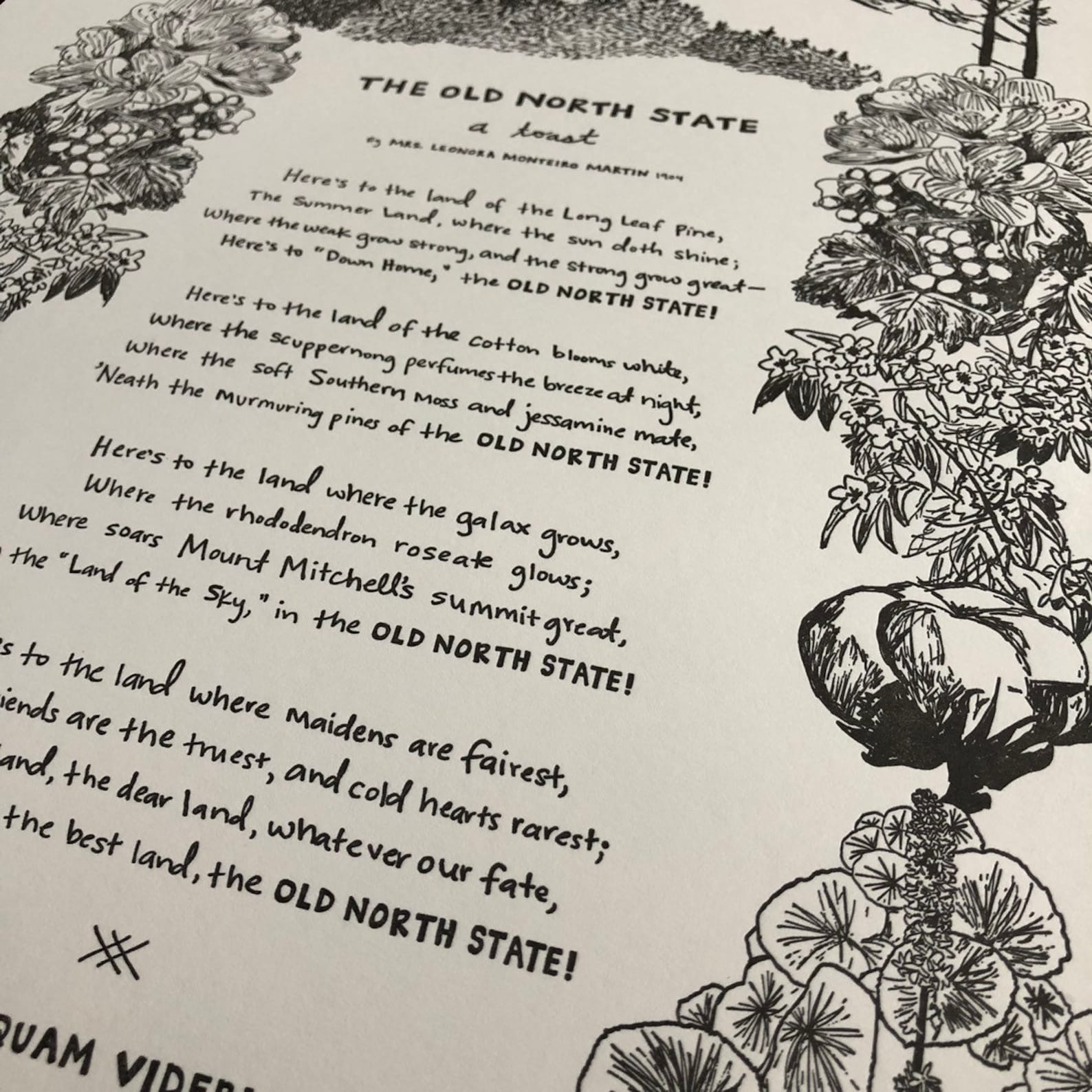 The OLD NORTH STATE North Carolina Toast Large Letterpress - Etsy