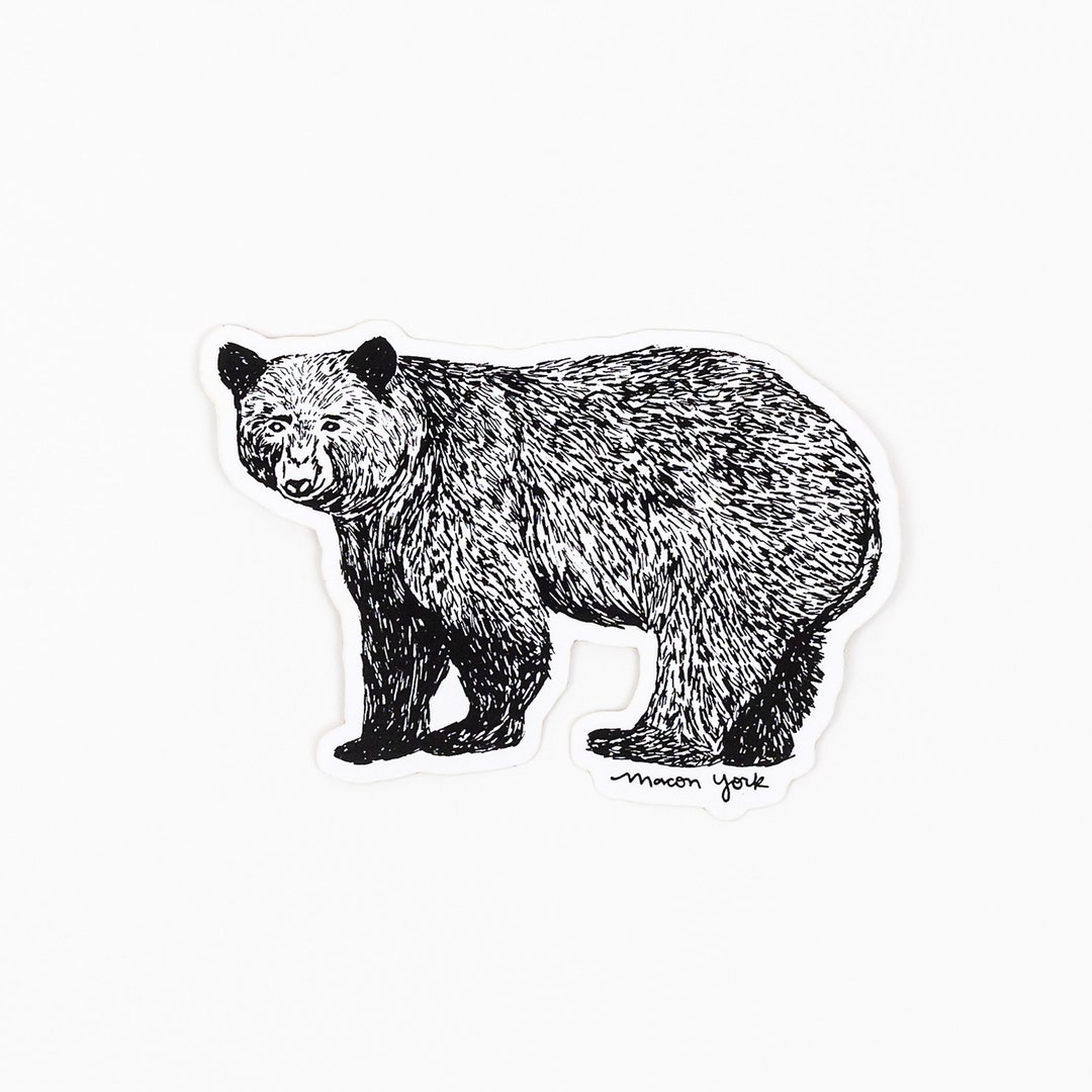 BLACK BEAR Vinyl Sticker / Bear Bumper Sticker / Nature Lover Sticker ...