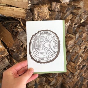 TREE RING BIRTHDAY, Letterpress Greeting Card, Letterpress Stationery ...