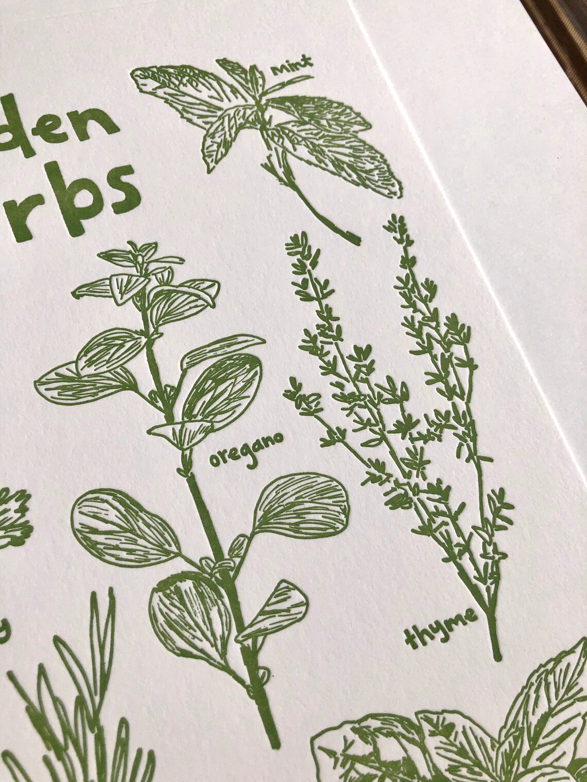 GARDEN HERBS Letterpress Print Wall Art Herbal Medicine | Etsy