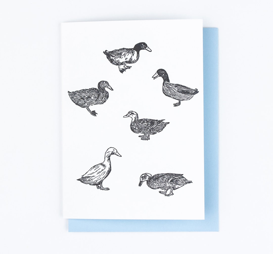 DUCK GREETING CARD, Letterpress, Appalachian Fauna, Bird Lover, Farm ...