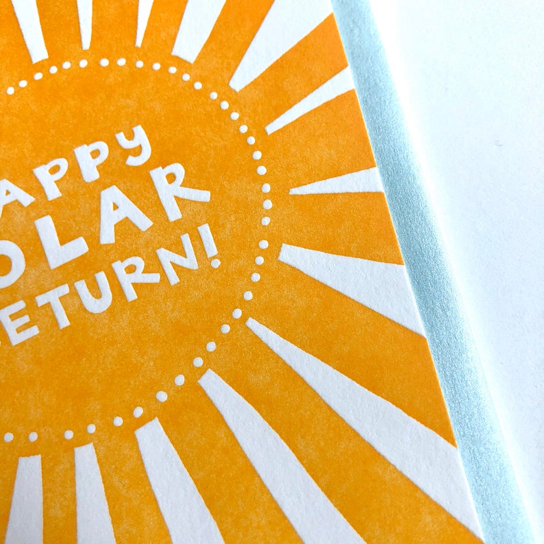 HAPPY SOLAR RETURN Birthday Card / Letterpress Greeting Card / | Etsy