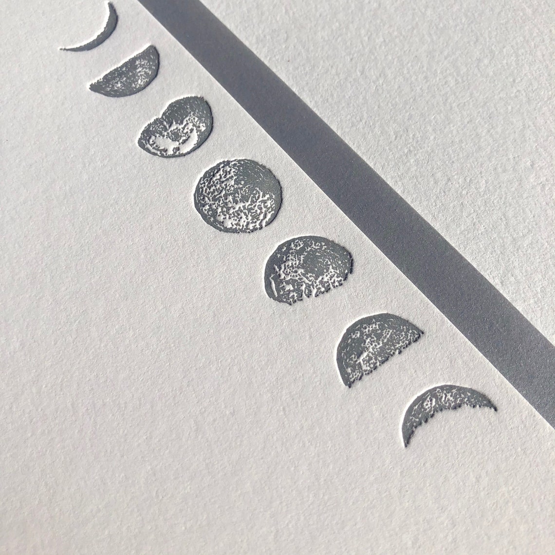 LUNAR LETTERPRESS NOTECARDS / Lunar Cycle Notecards / Moon - Etsy