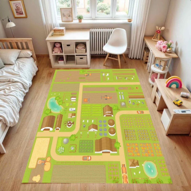 Farm Rug for Play - Etsy