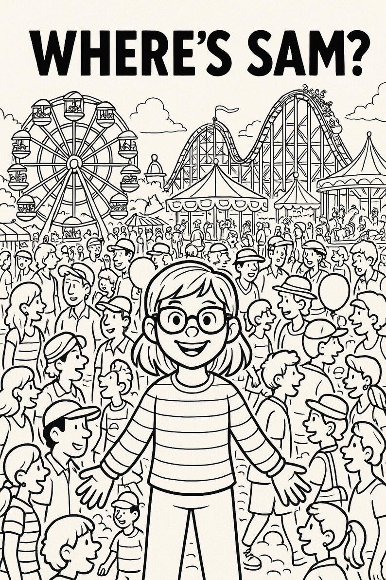 Custom Where’s Waldo Coloring Book • Personalized Find-me Puzzle Book ...