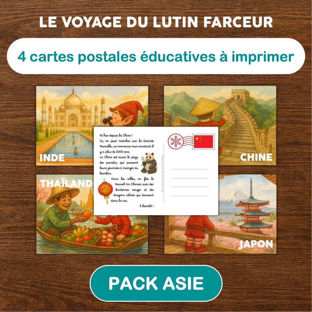4 Printable Postcards With a Prankster Elf - Educational Magical ...