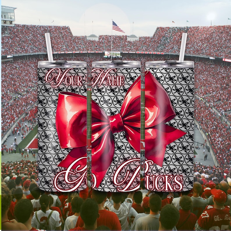 Ohio State Buckeyes Tumbler: Personalized Custom Go Bucks Red Bow Game ...