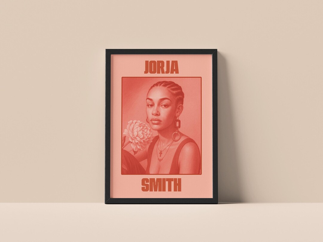 Jorja Smith Wall Art Print - Rnb Soul Music Poster - Pink & Red Art ...