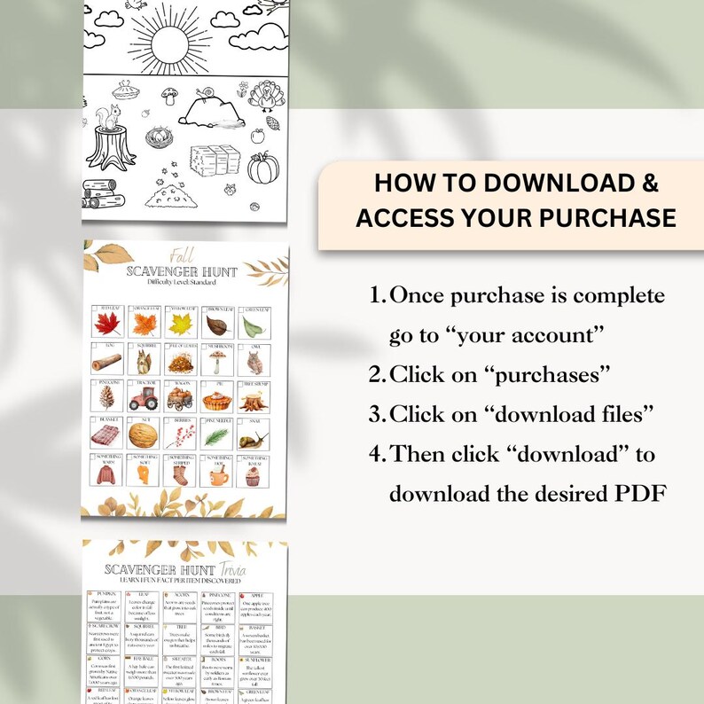 Fall Scavenger Hunt Printable for Kids | Autumn Adventure Game | 3 ...