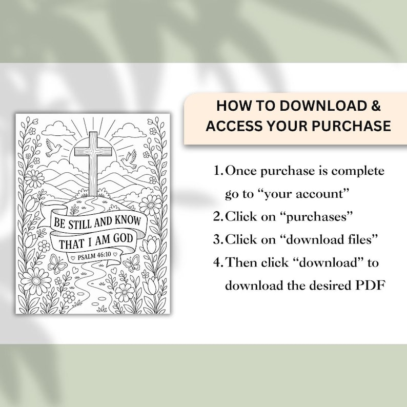 Christian Bible Verse Coloring Page Printable | Be Still and Know That ...