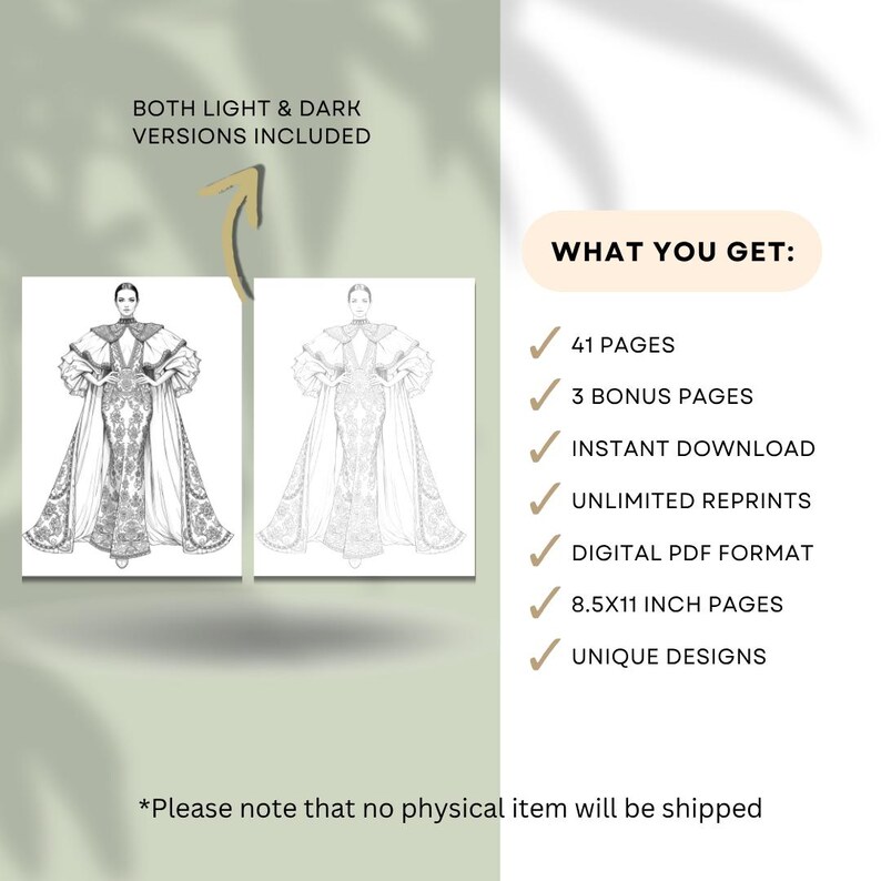 Runway Models Coloring Pages | 44 High Fashion Designs | Couture Gowns ...