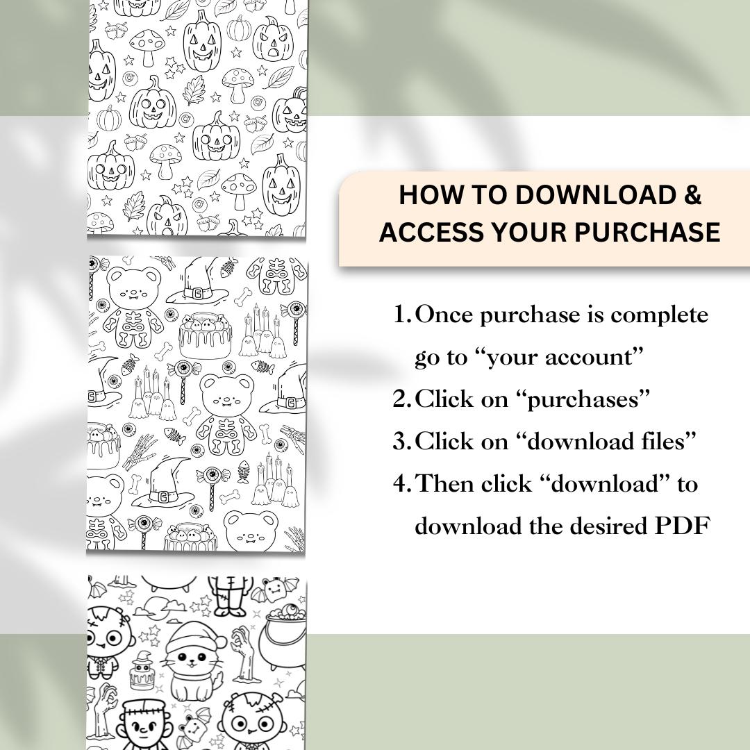 Spooky & Cute Halloween Patterns Coloring Pages | 12 Printable Pages ...