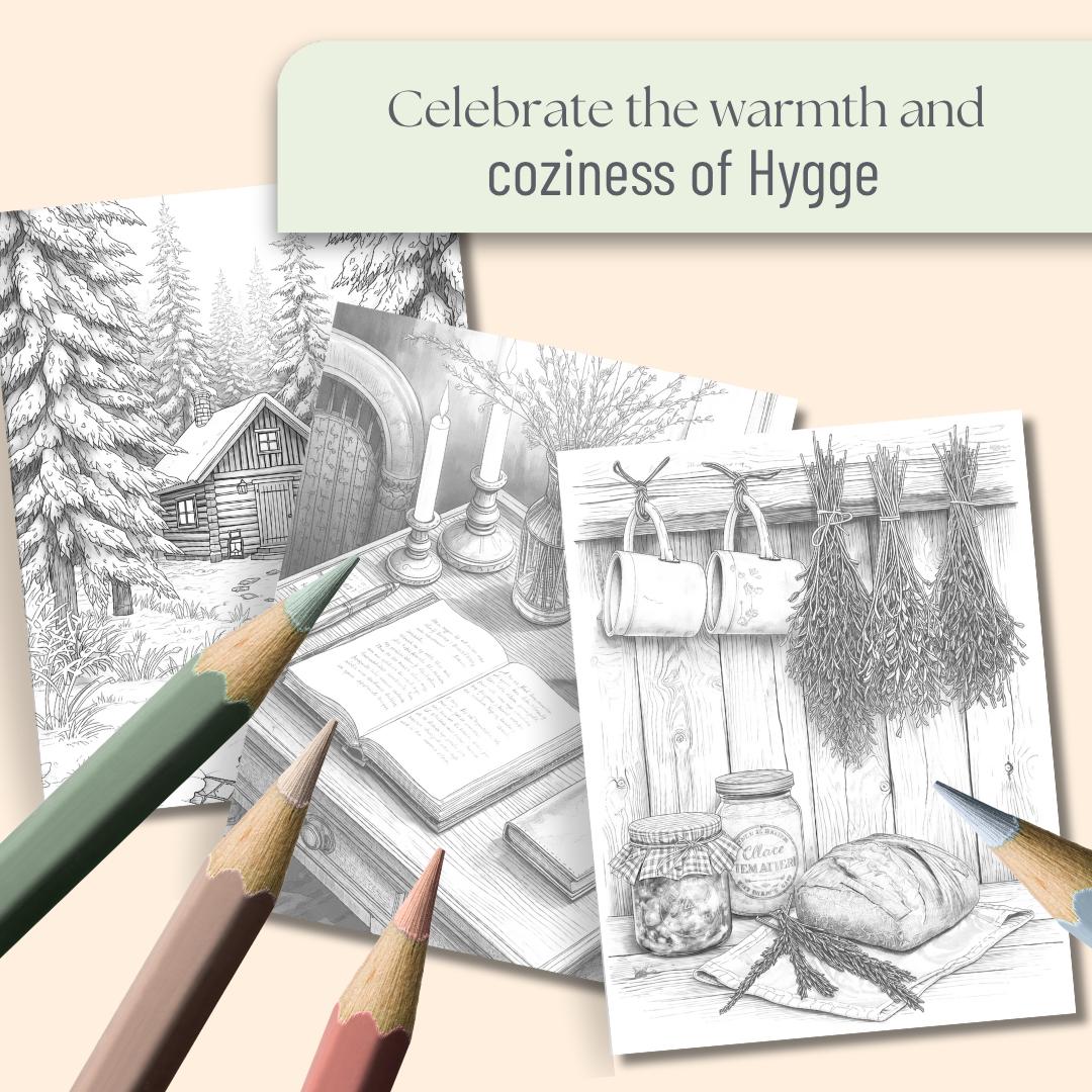 Hygge Coloring Pages | 25 Cozy Scandinavian Designs for Stress Relief ...