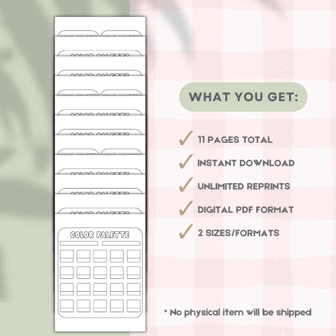 Coloring Tracker Printable for Coloring Books | Color Swatches ...