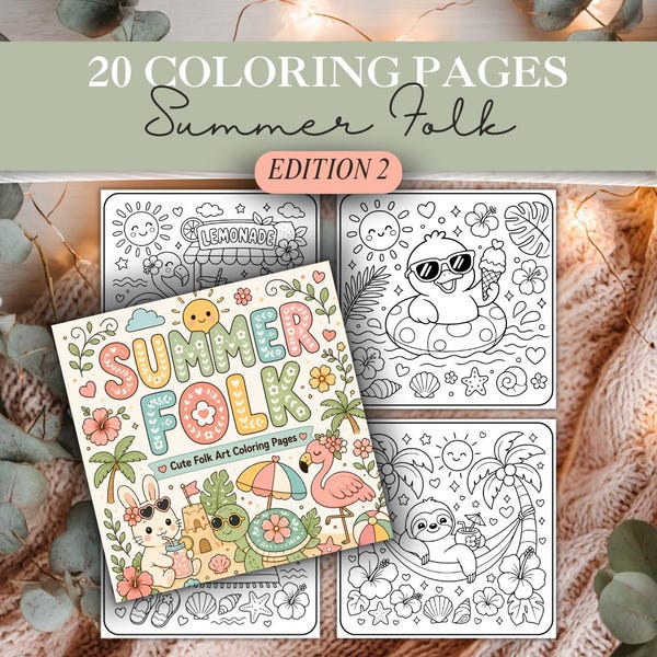 Kids Beach Coloring Book - Etsy