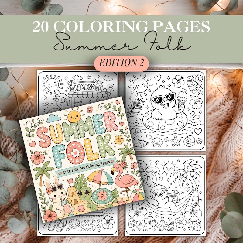 Tropical Beach Coloring - Etsy