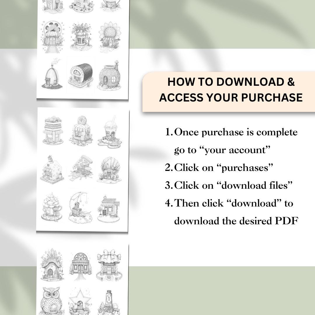Tiny Shops Coloring Pages Bundle | 45 Miniature Store Illustrations ...