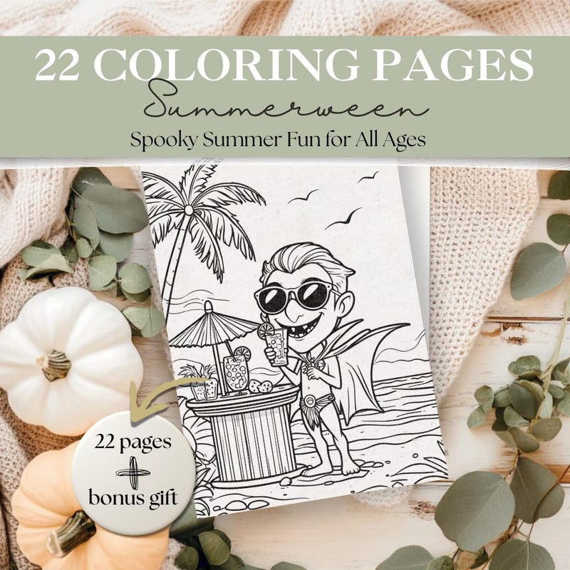Summerween Coloring Pages - Etsy