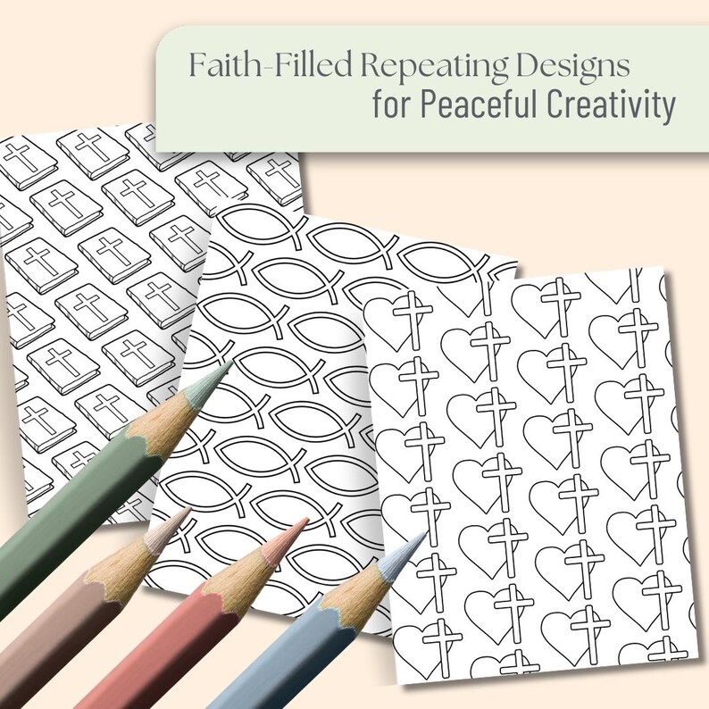 Simple Christian Pattern Coloring Pages | 12 Faith-based Designs + 3 ...