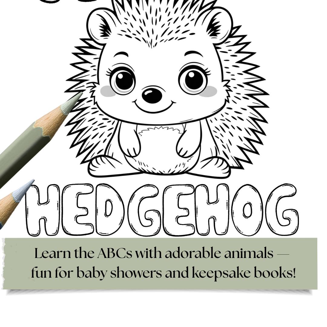 ABC Baby Shower Coloring Book | Baby's First ABC Book | Cute Animal ...
