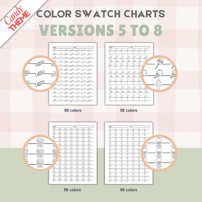 Candy Themed Color Swatch Chart Printable | 24 Printable Marker ...