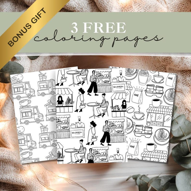 Tiny Shops Coloring Pages | Storefront Pattern Bundle | 15 Printable ...