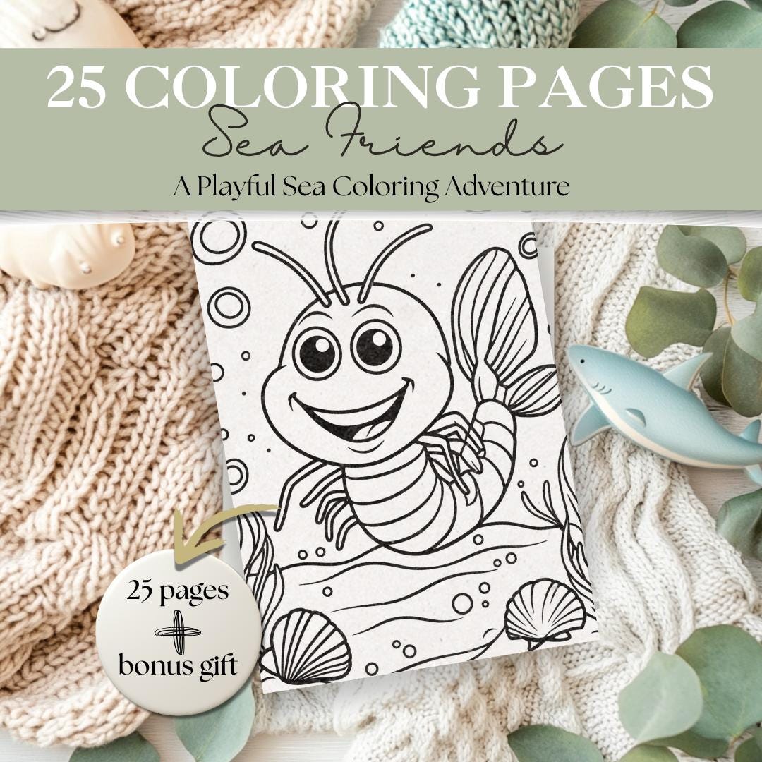 Sea Animals Coloring Pages for Kids | 25 Fun Ocean Creatures to Color ...