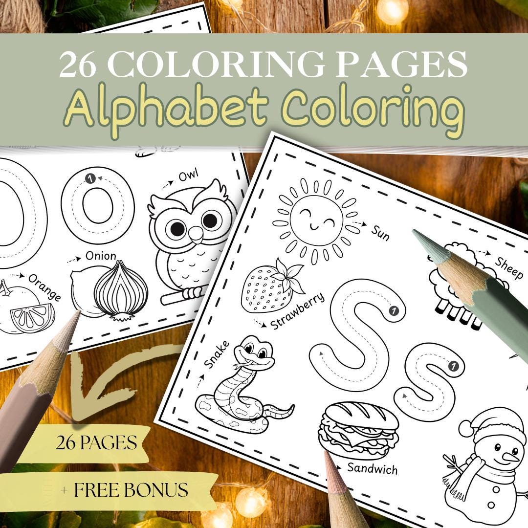 Alphabet Coloring Pages for Kids | A–Z Easy Coloring Sheets | Preschool ...