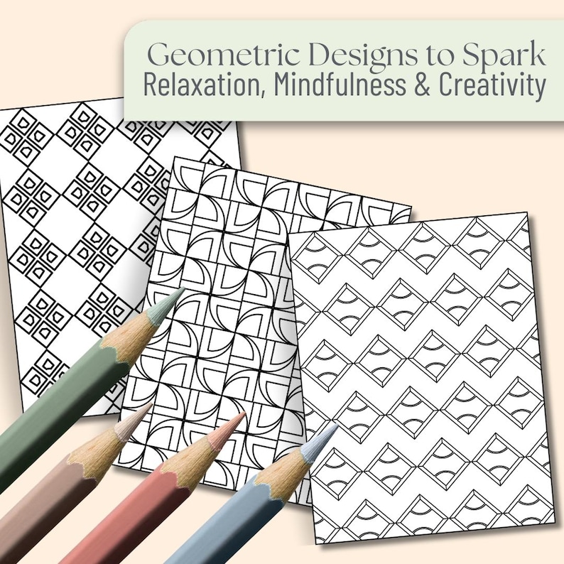 Mosaic Tile Coloring Pages | 60-page Geometric & Floral Pattern Bundle ...