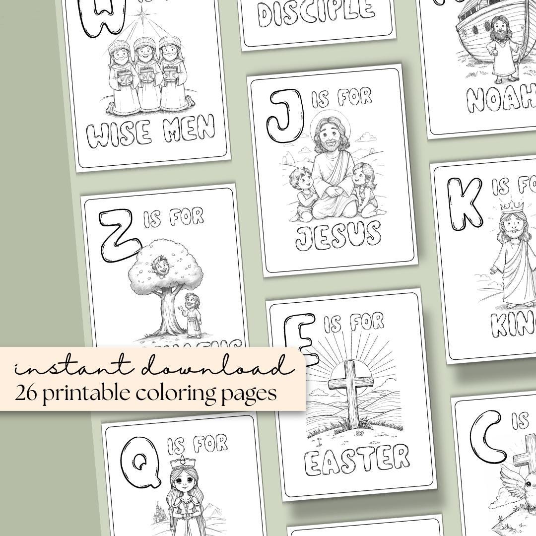 Bible ABC Coloring Book for Kids Printable | Christian Alphabet ...
