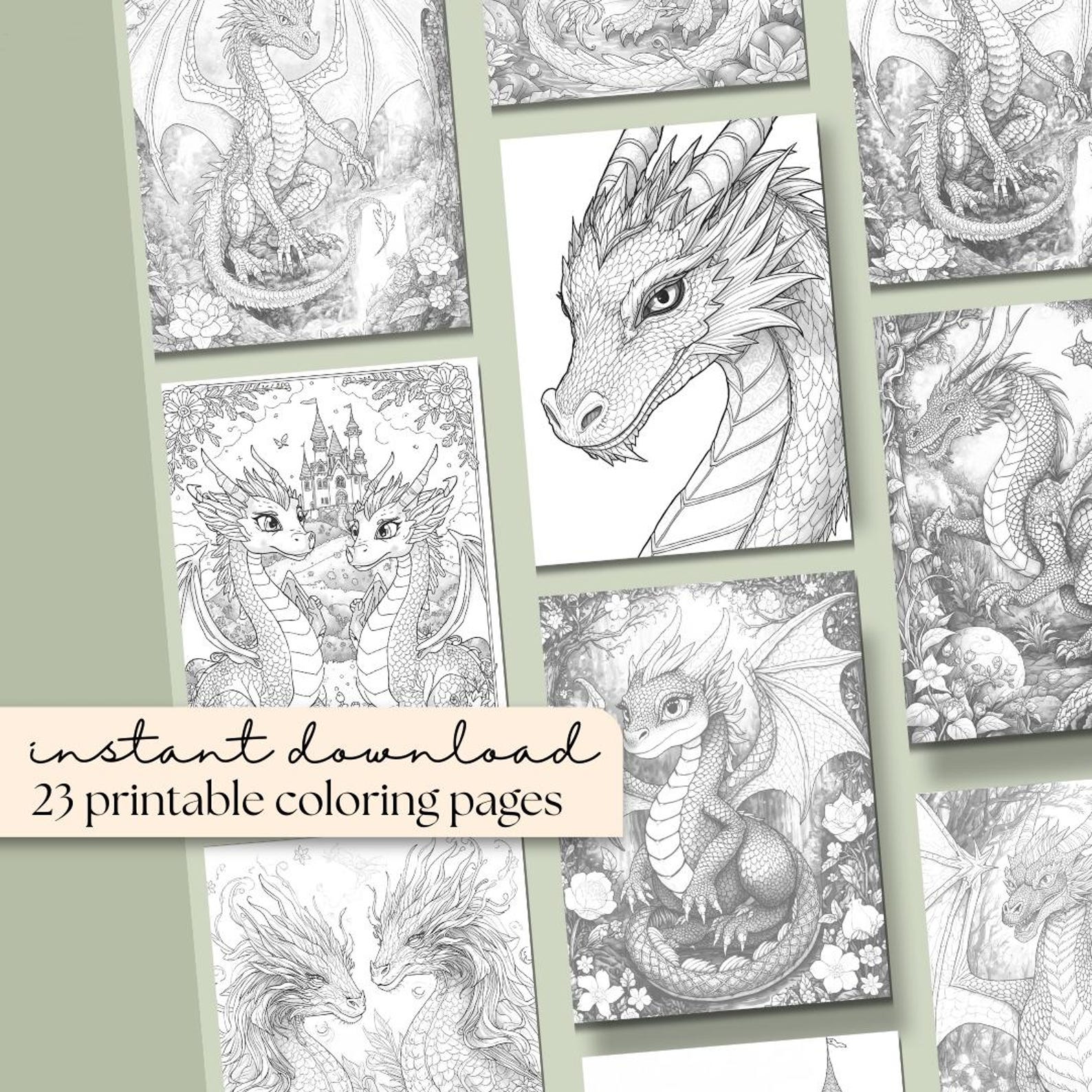 Mystical Dragon Coloring Pages | 23 Fantasy Dragon Designs + 3 ...